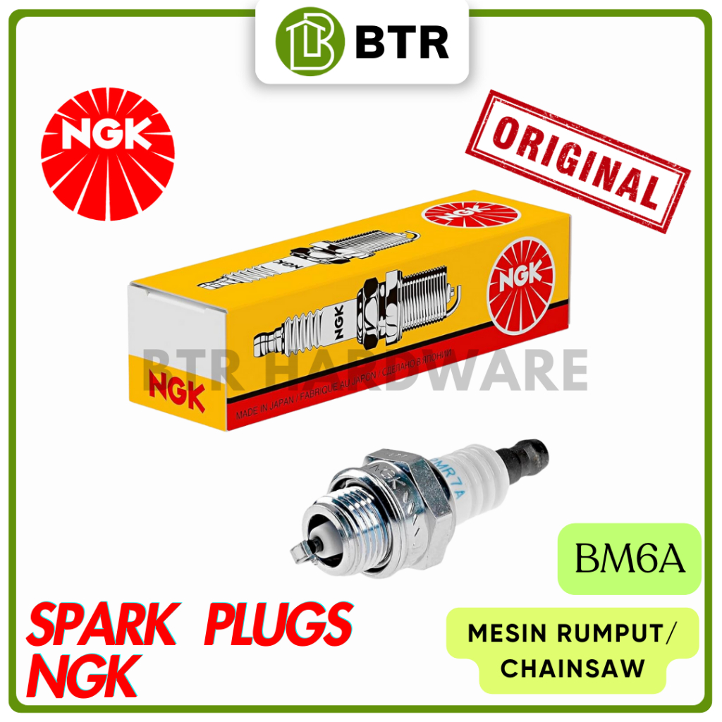【100% ORIGINAL】NGK BM6A SPARK PLUG UNTUK MESIN RUMPUT | CHAINSAW | LAWNMOWER (BG328 Brush Cutter ...