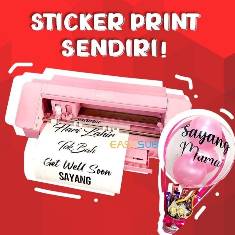 [ PINK ] V4 CAMEO SILHOUETTE CUTTING PLOTTER / STICKER BALLOON CUTTER ...