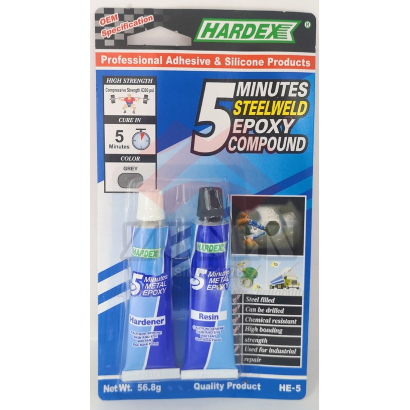 HARDEX 5MIN STEELWELD EPOXY (GREY) | Shopee Malaysia