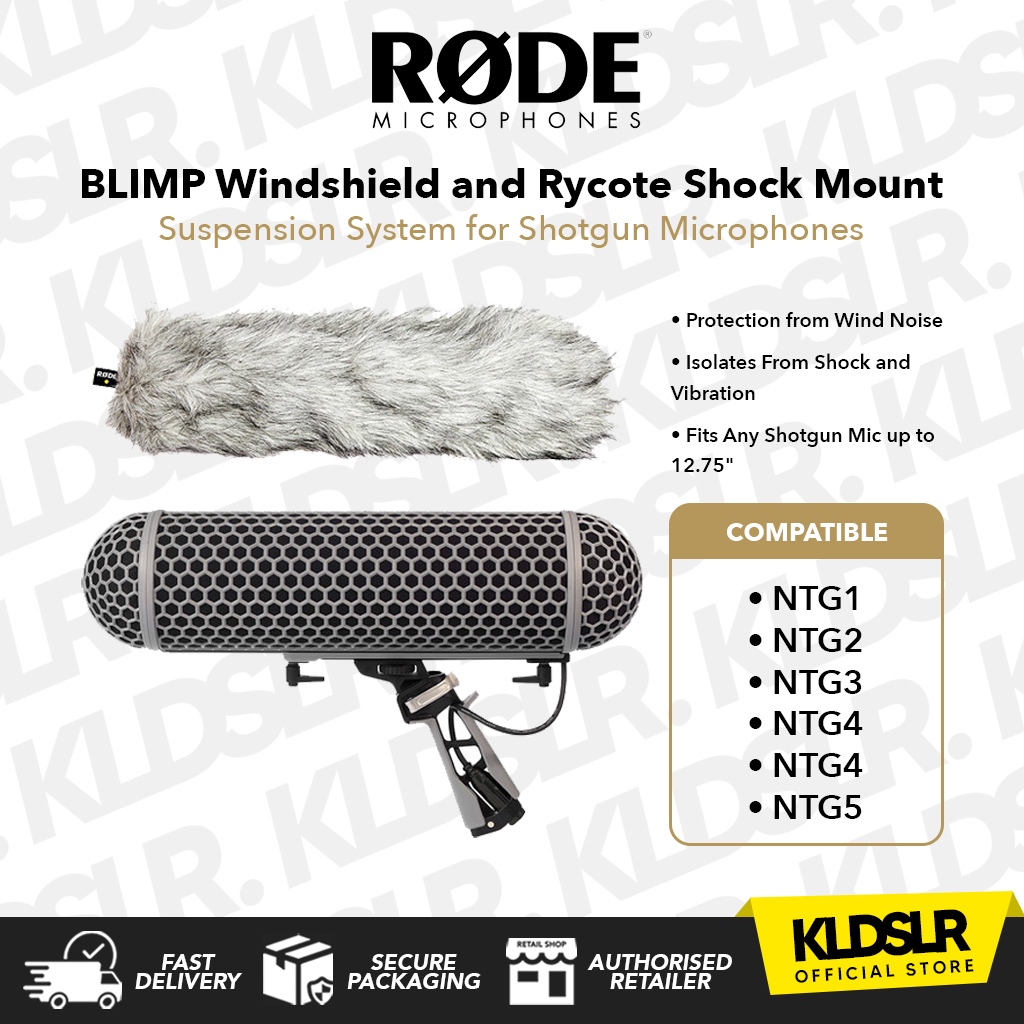 RODE Blimp Windshield and Rycote Shock Mount Suspension System for ...