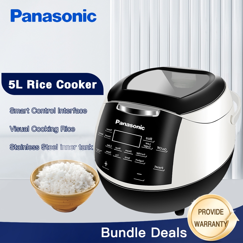 Panasonic Rice Cooker 5L Smart Periuk Nasi Non Stick Pot Large Touch Display With Appointment ...