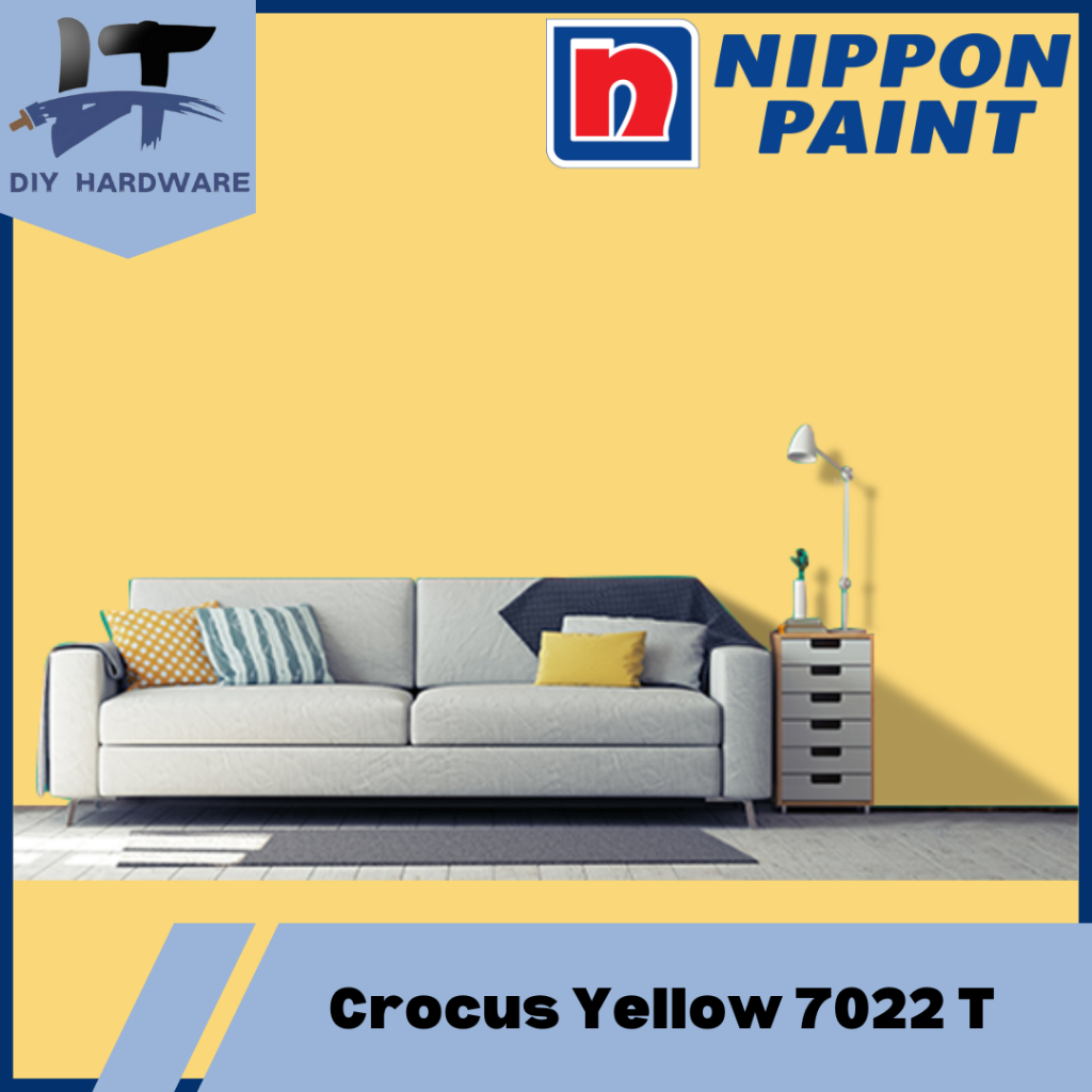 1L / 5L Nippon Paint Platone High Gloss Crocus Yellow 7022 T Cat Minyak ...
