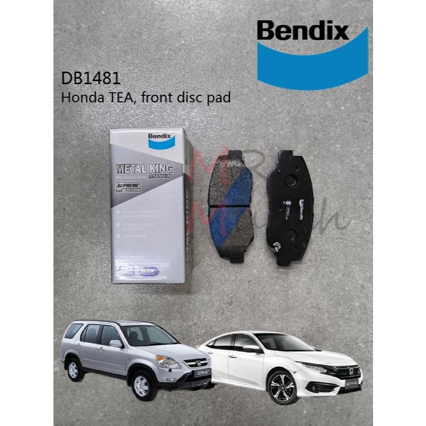 Original Bendix DB1481 CIVIC TEA 1.5 1.8, HONDA CRV S9A Front disc pad brake pad Metal King ...