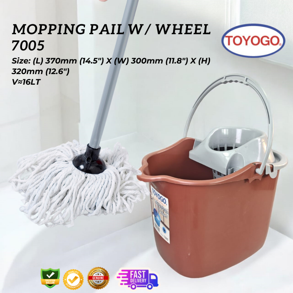 TOYOGO MOPPING PAIL WITH WHEELS /MOPPING FLOOR BUCKET 16LT /7005 ...