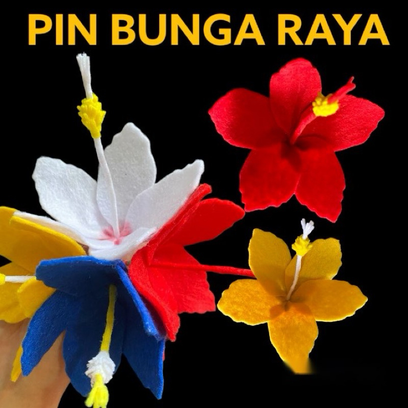 Pin Bunga Raya Merdeka Brooch Bunga Raya Merdeka Hiasan Baju Aksesori ...