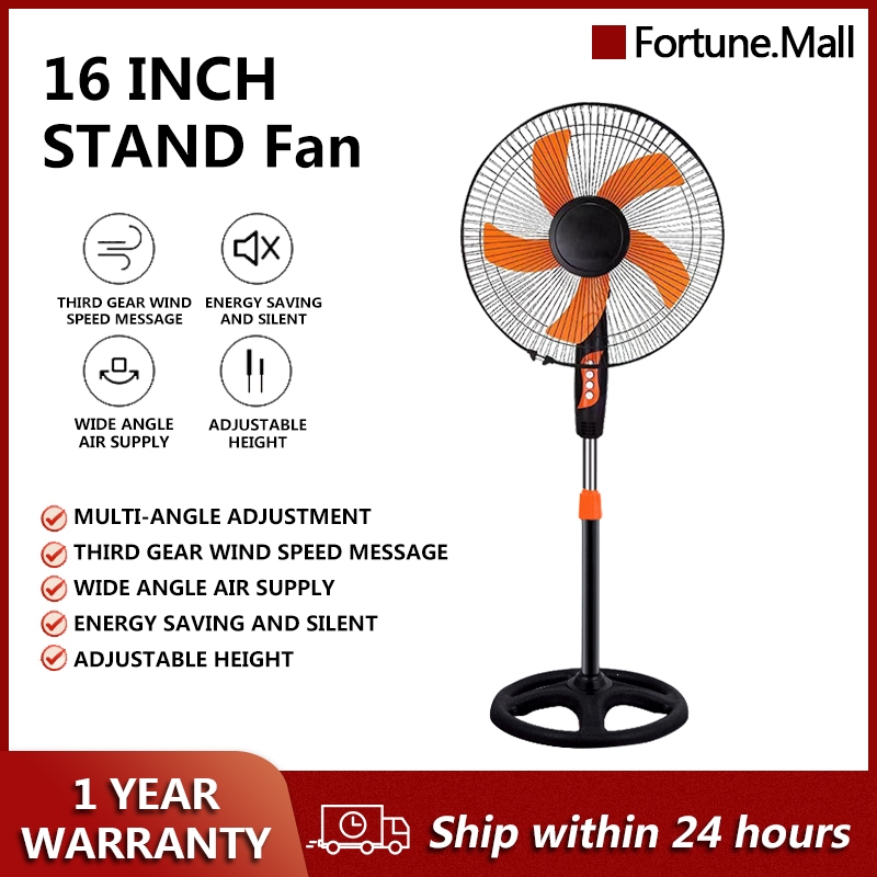 【Ready stock 】Kipas Stand Fan 16 Inch Stand Fan Wide angle air supply Silent noise reduction ...