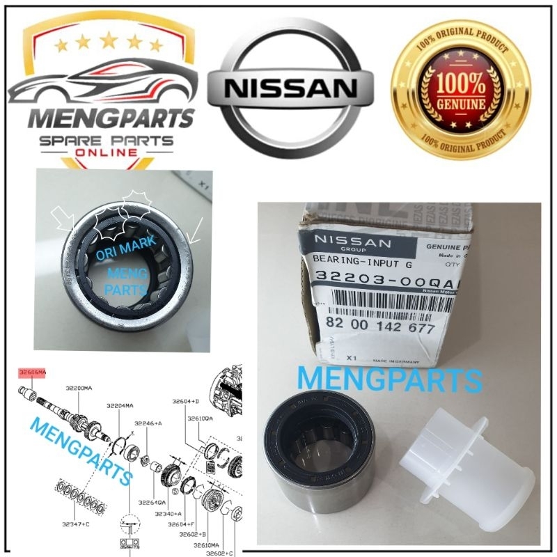 ORIGINAL NISSAN LATIO LIVINA NV200 VAN INPUT SHAFT BEARING WITH SEAL ...