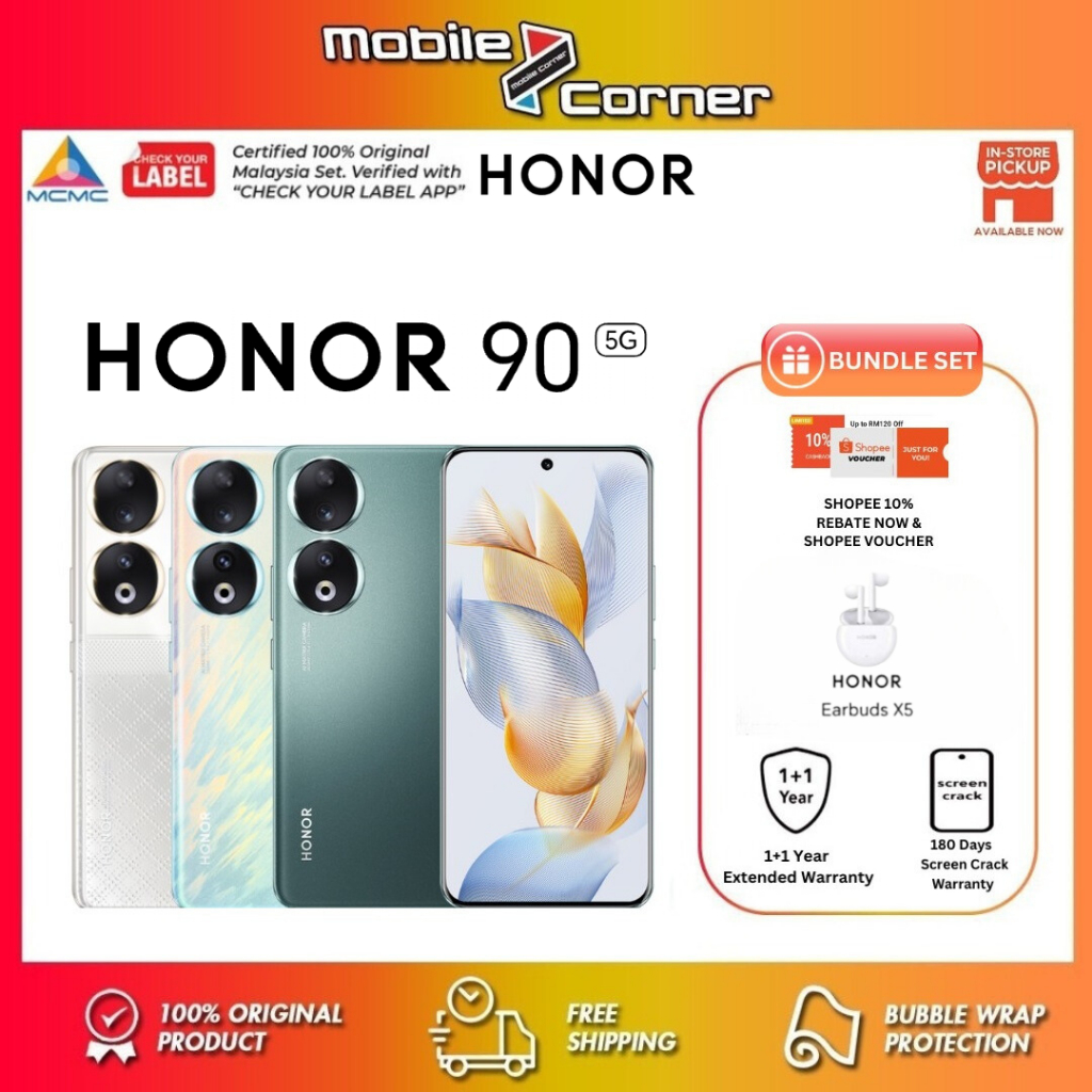 (Ready Stock ) HONOR 90 5G (12+512GB / 12+256GB) 200MP Ultra Clear ...