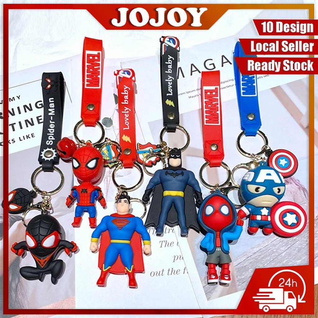 JOJOY Avengers Keychain Spider-Man Iron-man Captain Superman Hulk Thor ...