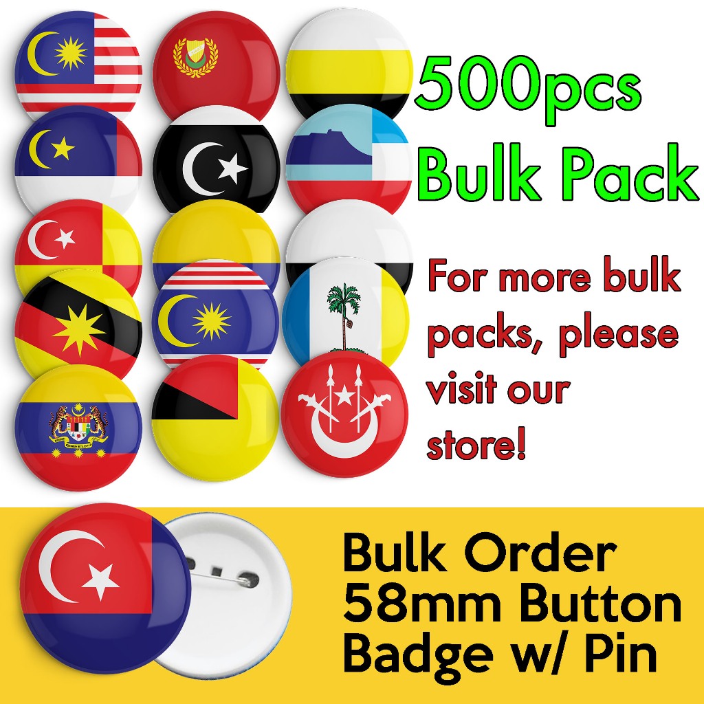Bulk Pack 500pcs Malaysia State Flag Bendera Negeri Msia Merdeka 58mm ...
