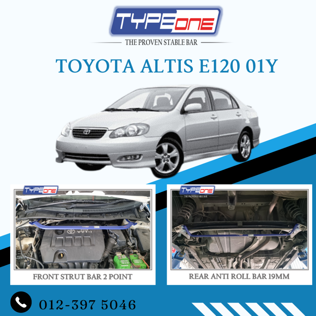 🔥MAT-BLUE COLOR🔥 READY STOCK - TYPE ONE STABLE BAR - TOYOTA ALTIS E120 ...