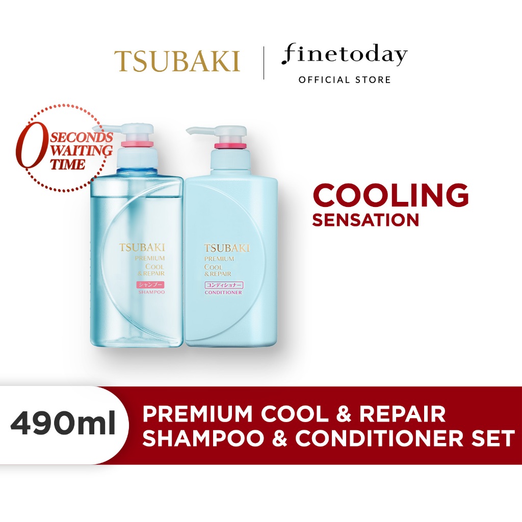 [Bundle] Tsubaki Premium Cool Shampoo & Conditioner Pair Set (490ml x2 ...