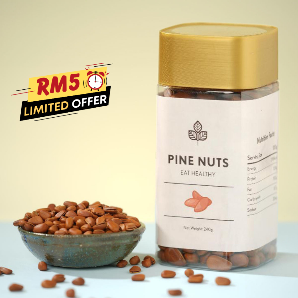 240gm The Nuts Bar HIGH GRADE Pine Nuts Kacang Pain 松子仁 Healthy Snack ...