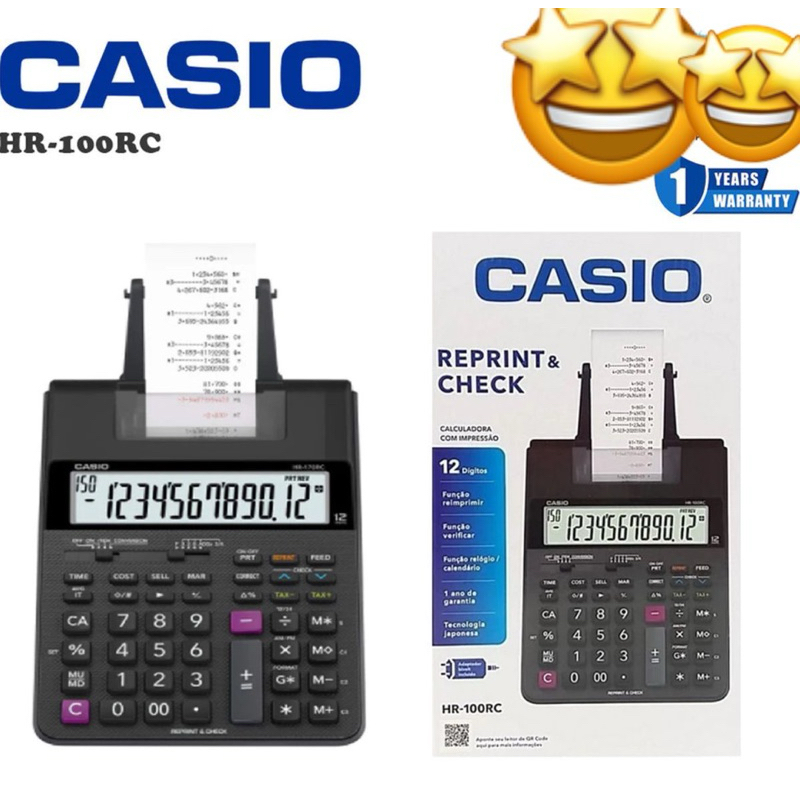 Casio Desktop Printing Calculator Resit Receipt Calculator HR100RC HR ...