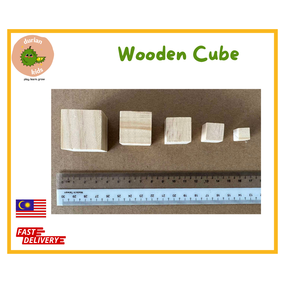 10mm/15mm/20mm/25mm/30mm Wooden Cube Wooden Block / Dadu Kayu Size Kayu ...