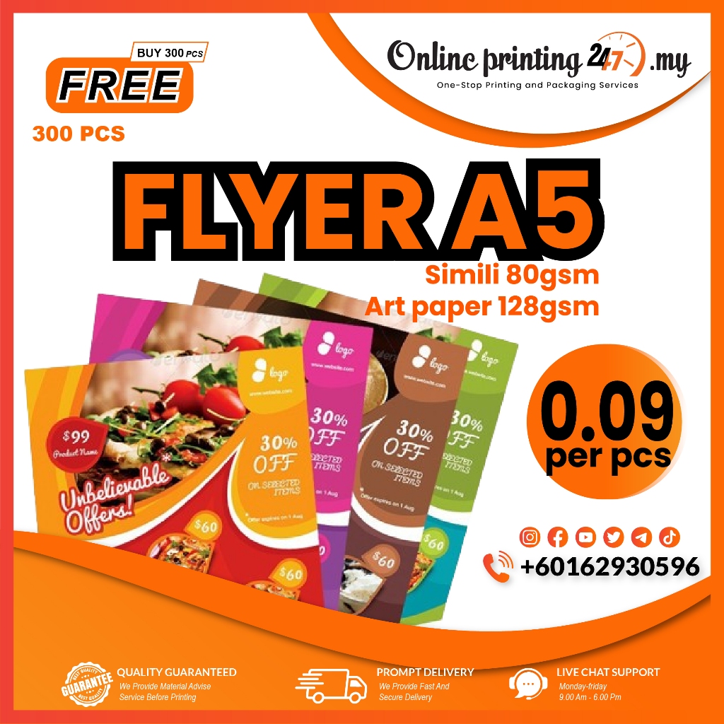 FLYERS A5 SIZE / BROCHURE / LEAFLET / LETTERHEAD / FLYER PRINTING | MOQ ...