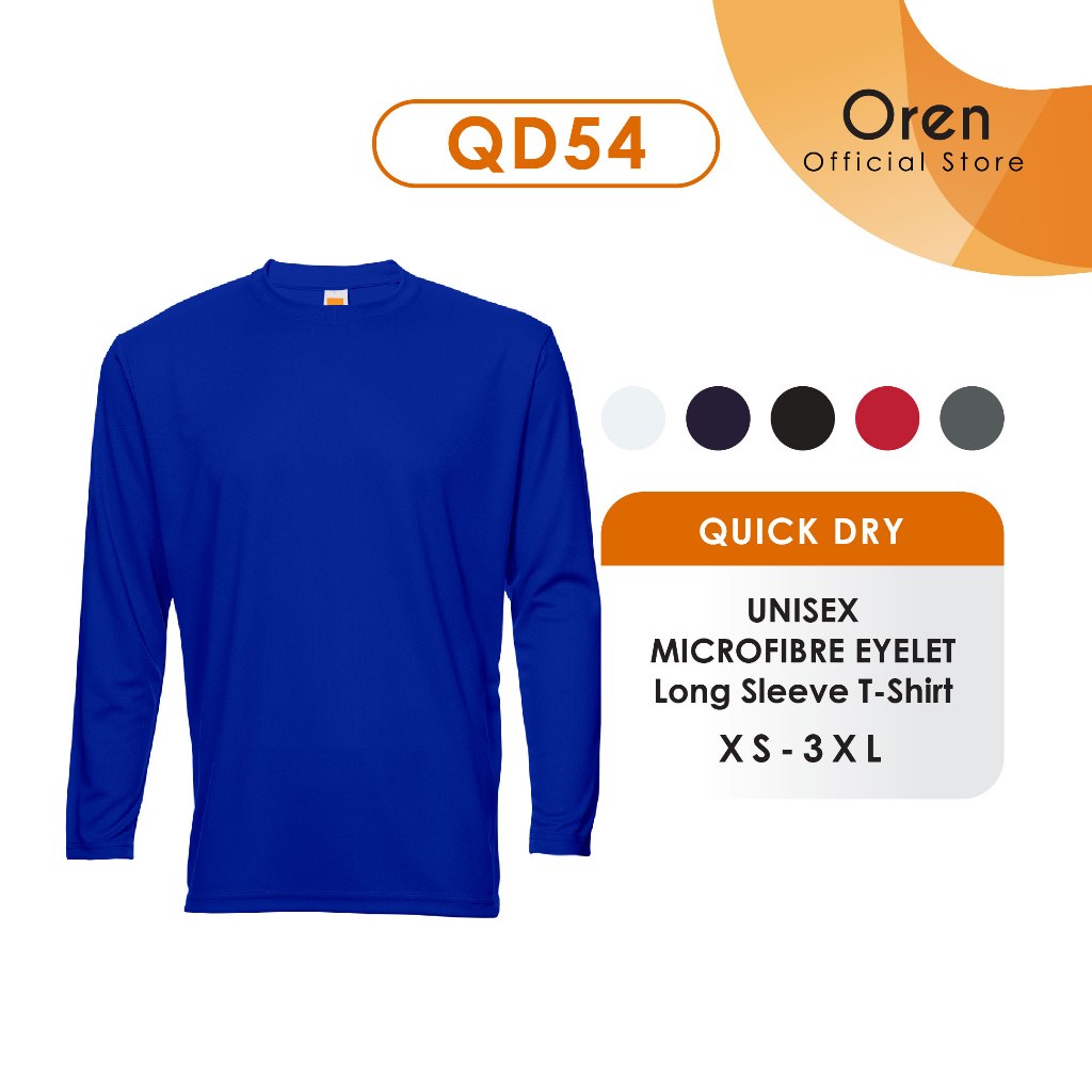 Oren Sport QD Quick Dry Long Sleeve Plain T-Shirt QD54 | Shopee Malaysia