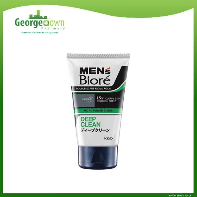 BIORE MENS DOUBLE SCRUB FACIAL FOAM DEEP CLEAN 100G | Shopee Malaysia