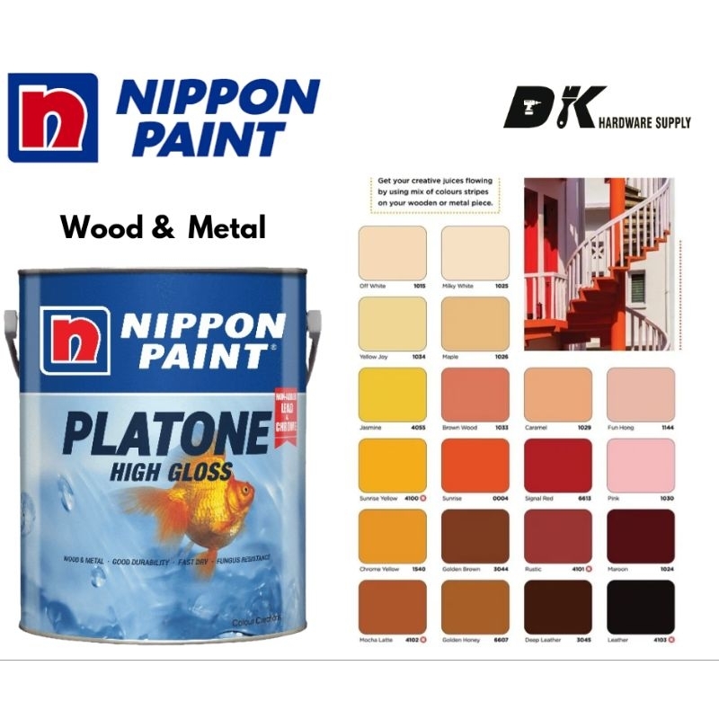 NIPPON PAINT PLATONE HIGH GLOSS WHITE / COLOUR 5LITER | Shopee Malaysia