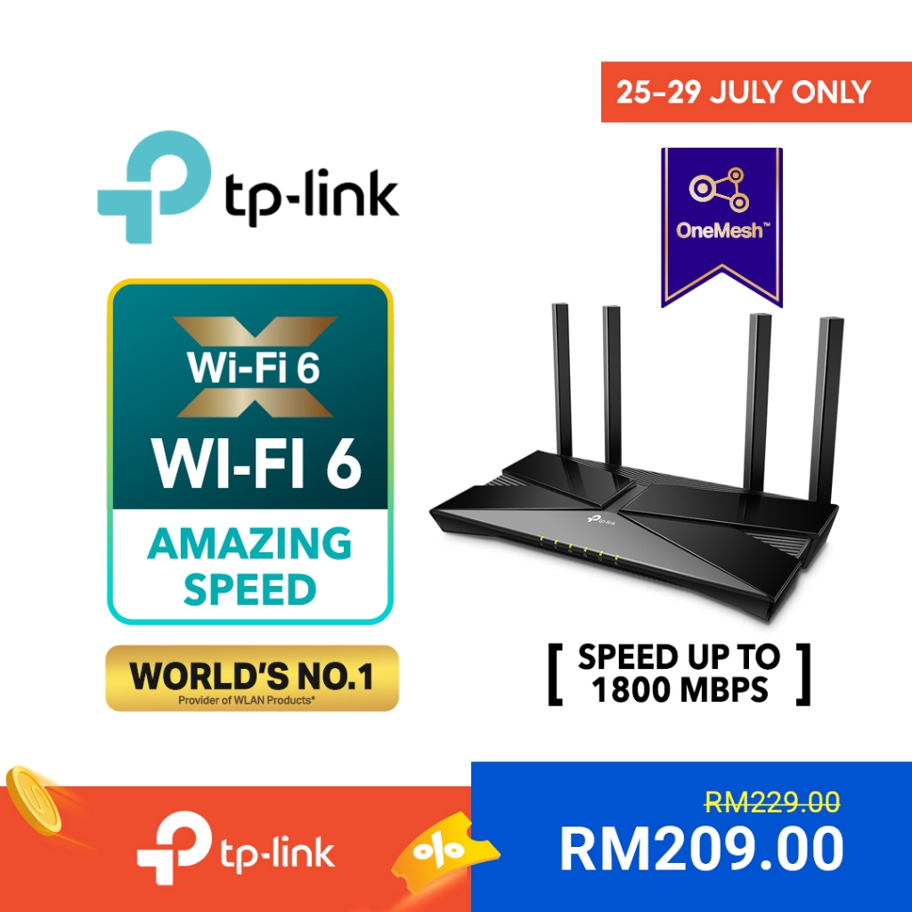 TP-Link Onemesh Archer AX23 - AX1800 Dual-Band Wireless AX WiFi 6 ...
