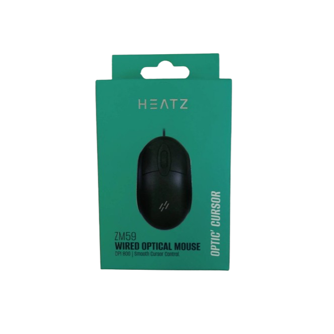 HEATZ WIRED OPTICAL MOUSE ZM59 zm59 | DPI 800 | SMOOTH CURSOR CONTROL ...