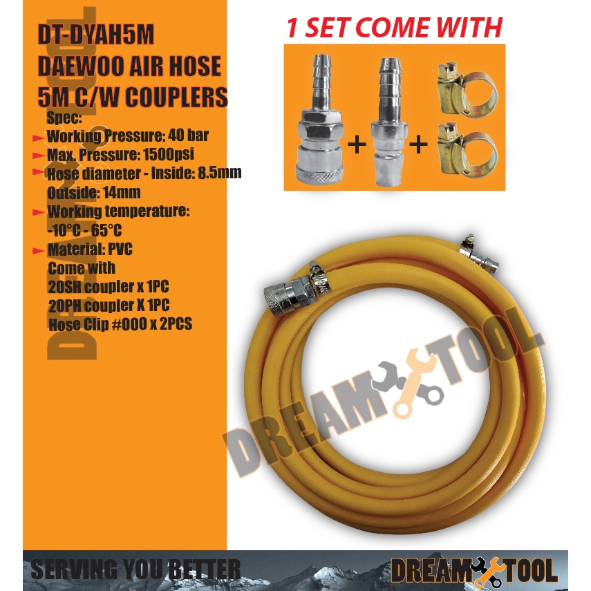 * AIR HOSE / HOSE ANGIN / AIR COMPRESSOR* DT-DYAH5M/10M/15M Air ...