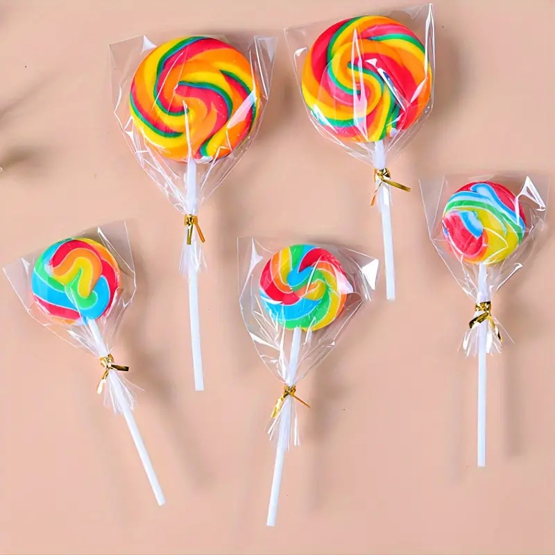 100pcs Lollipop Packing Opp Bag Chocolate Cake Lollipop Transparent ...