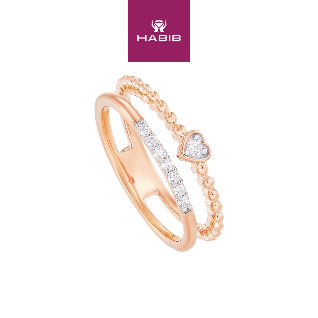 HABIB Diamond Ring in 375/9K White and Rose Gold 263420222 | Shopee ...