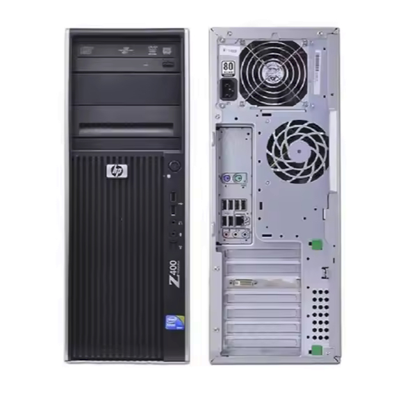 HP Z400 Workstation Tower PC Server Intel Xeon 4C W3550 8Gb 128GB SSD Q600 Computer Business ...