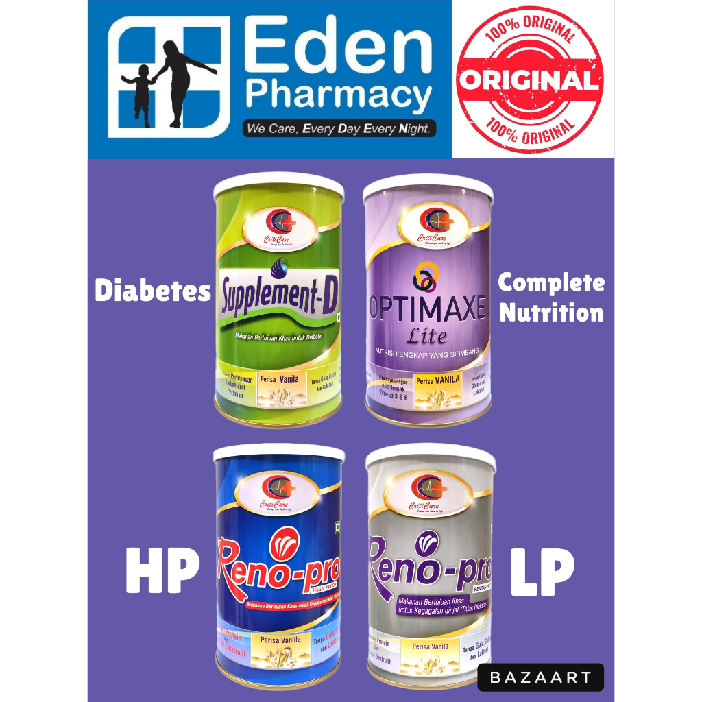 Criticare Supplement-D Diabetes / Optimaxe Lite / Reno-pro HP / Reno ...