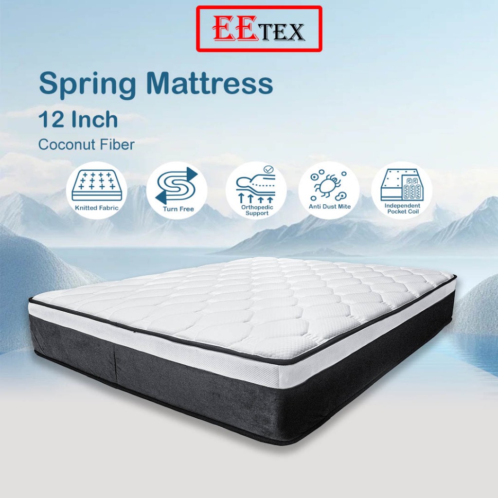 EE TEX 12" Inch Queen King Single Super Single Size Mattress Spring ...