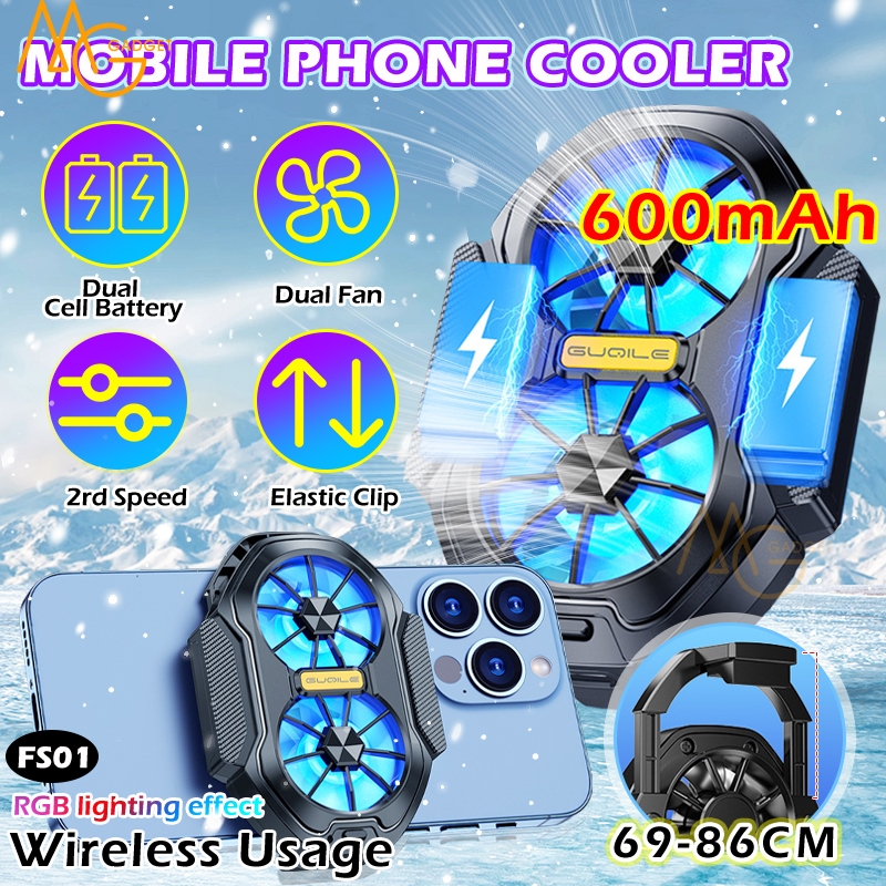 Mobile Phone Cooler Radiator Dual Fan Rechargeable Gaming Cooling Fan ...