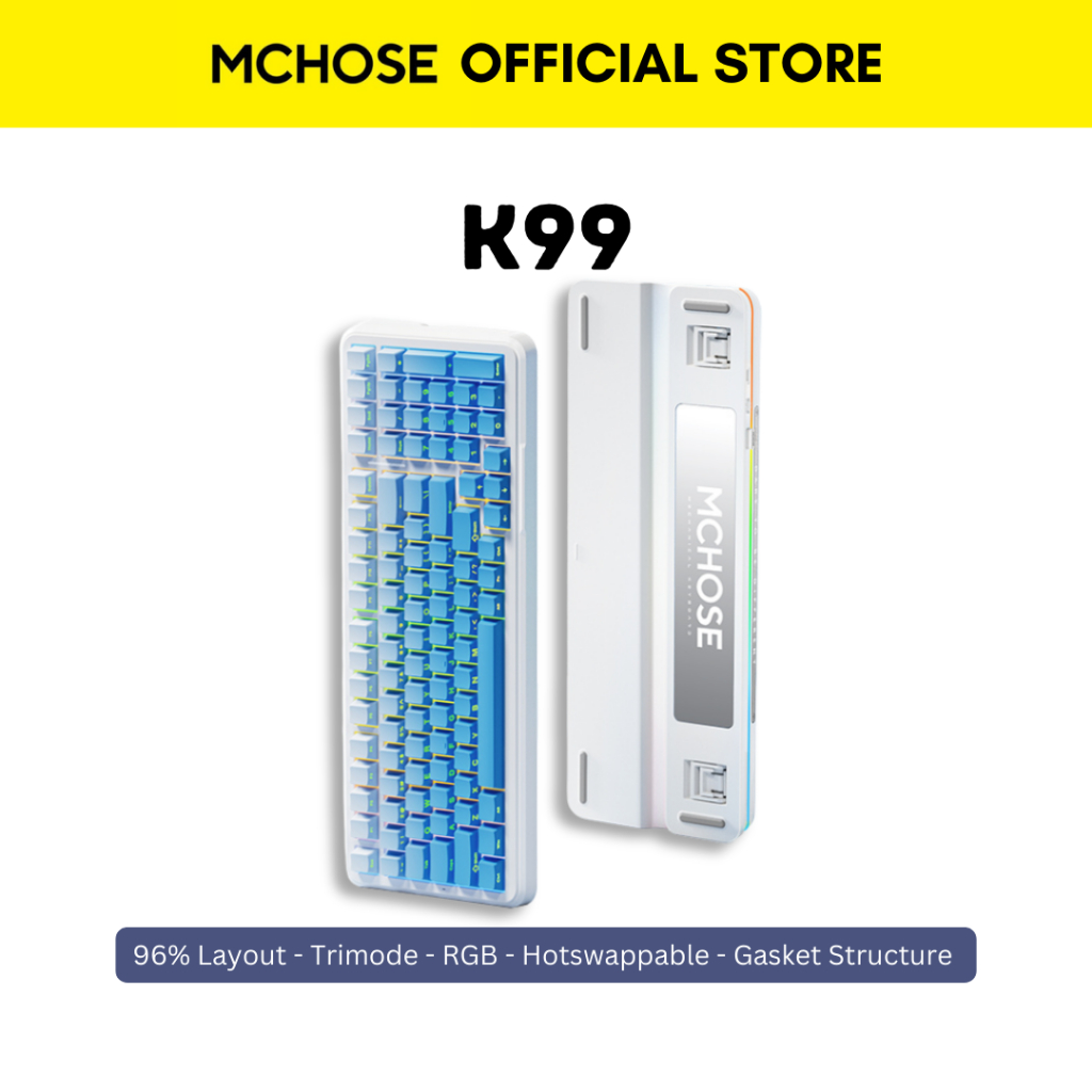 MCHOSE K99 / K99 V2 Wireless Gasket Mount Mechanical Keyboard 3 Modes Connection/PBT Double Shot ...
