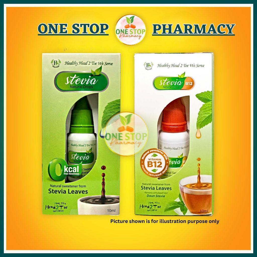HS STEVIA NATURAL DROPS SWEETENER 10ML(NATURAL DROP/WITH B12) DIABETIC ...