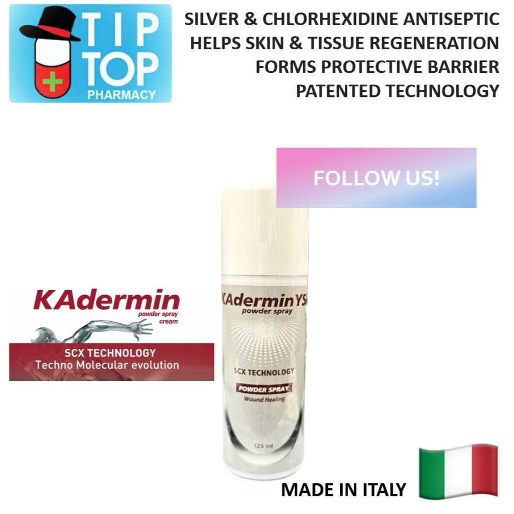 Kadermin YSP Powder Spray Wound Healing ( silver, chlorhexidine, silica ...