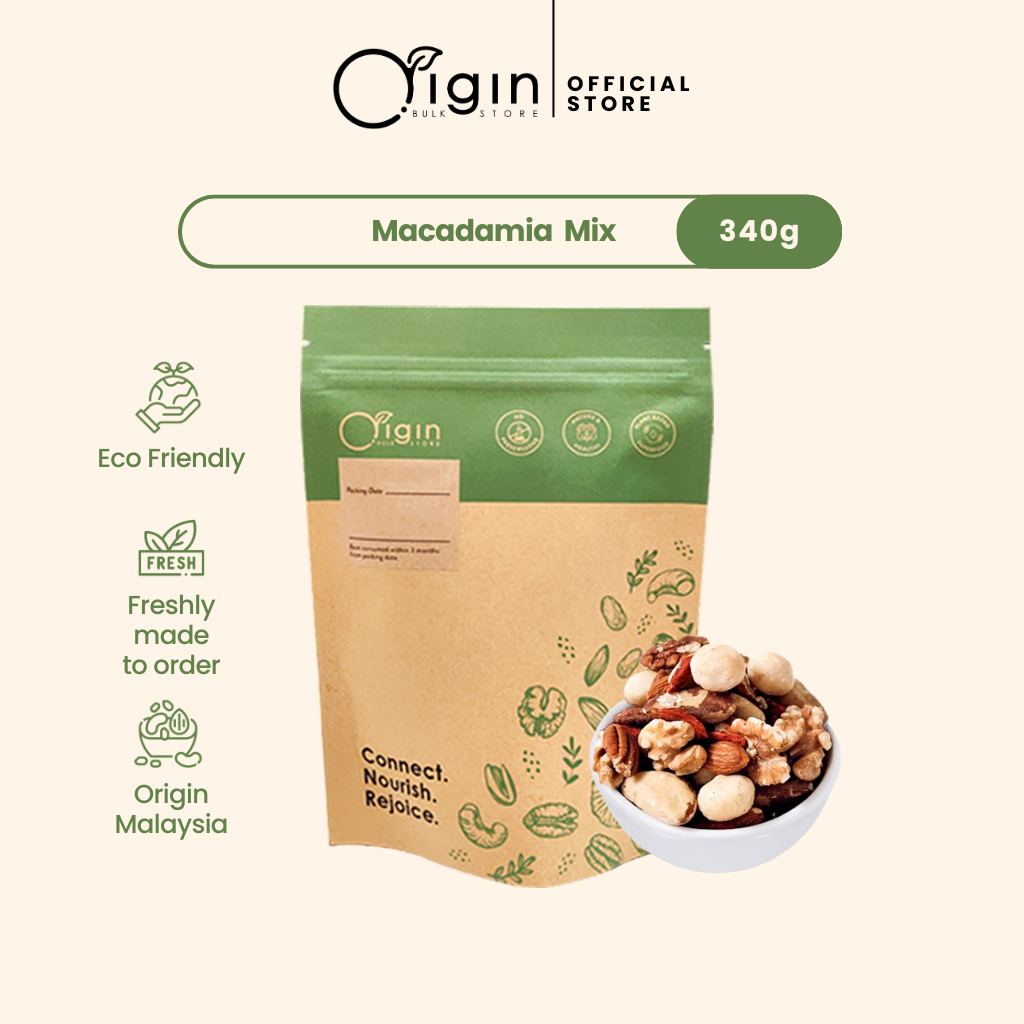 Origin Bulk Store Trail Mix - Macadamia Mix (Unsalted) 340g Big Pack ...