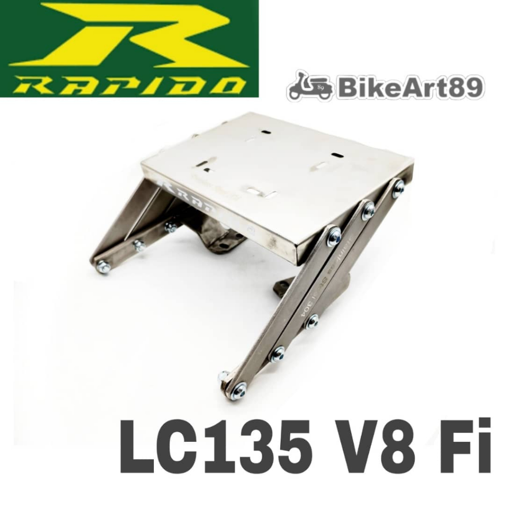 RAPIDO Stainless Steel 304 Monorack Yamaha LC135 V8 FI Food Grabfood ...