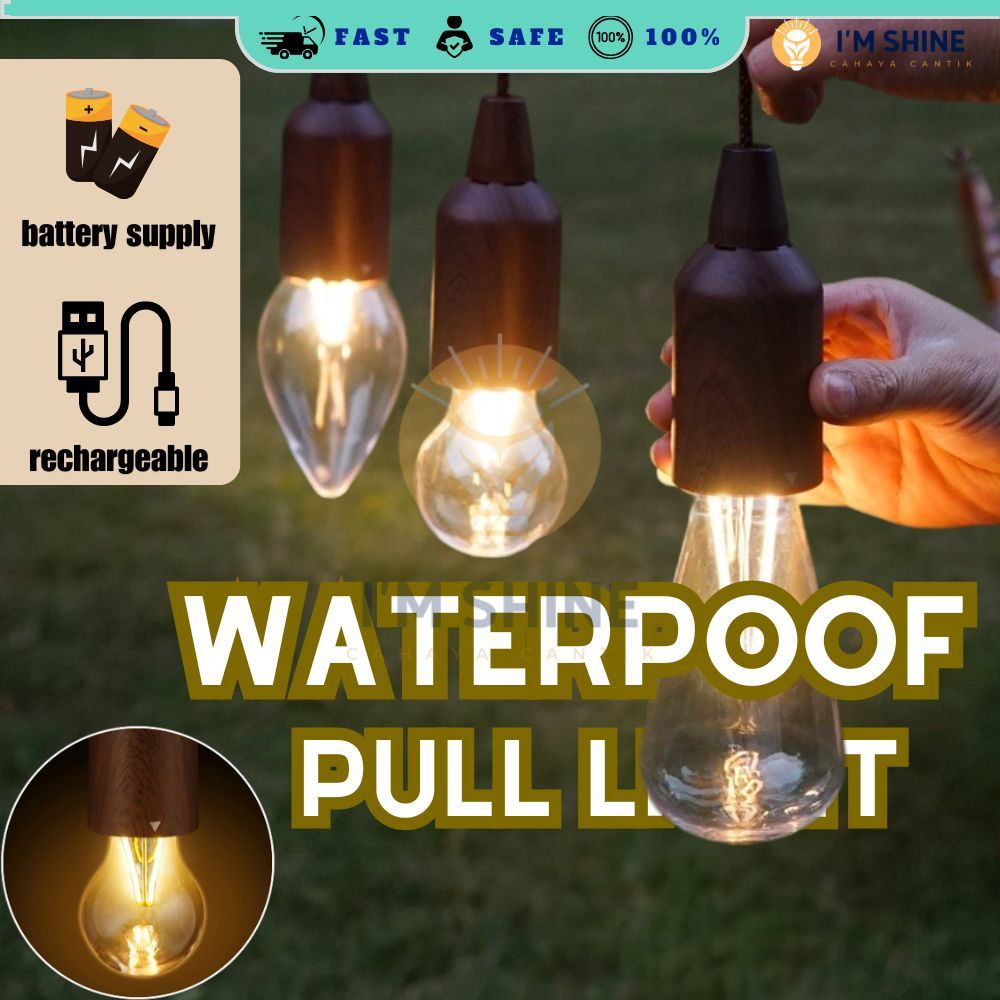 Rechargeable Pull String Light Led Camping Atmosphere Lamp Outdoor ...