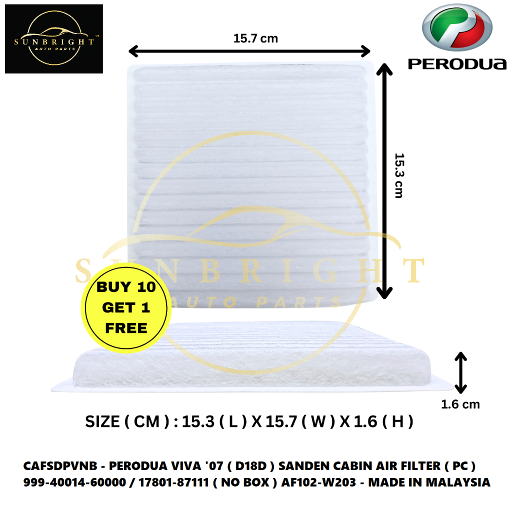 VIVA '07 ( D18D ) SANDEN CABIN AIR FILTER ( PC ) 999-40014-60000 / ...