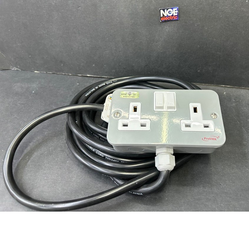 SWITCH| Extension Heavy Duty 2Gang socket metal clad with cable TRS ...