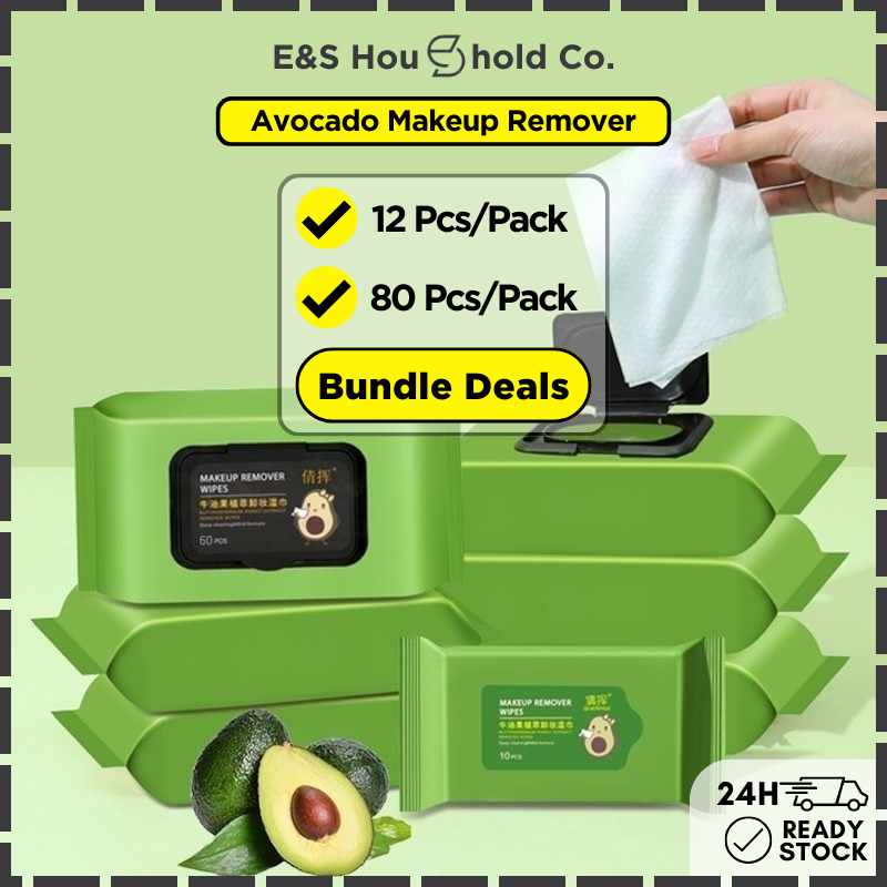 [Avocado Makeup Remover] 12/80 Pcs/Pack | Avocado Wet Wipes | Makeup ...