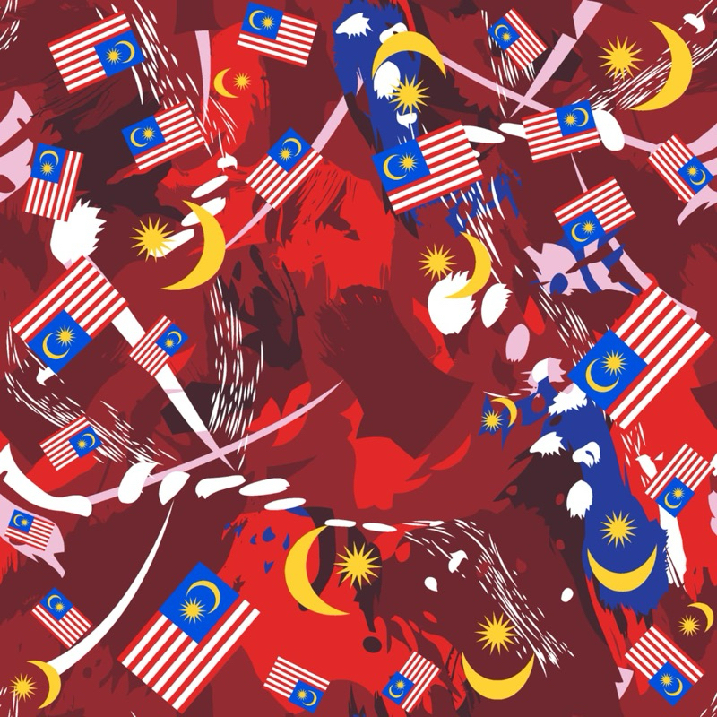 🇲🇾🇲🇾[2024 MERDEKA] IBU DAN ANAK TUDUNG BAWAL COTTON MERDEKA LASER CUT ...