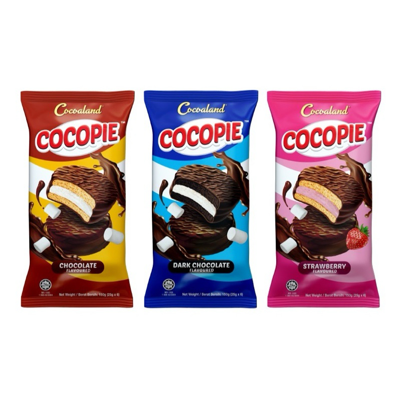 Cocopie Marshmallow Cake Chocolate Dark Chocolate Strawberry 6pcs X 25g Halal Shopee Malaysia