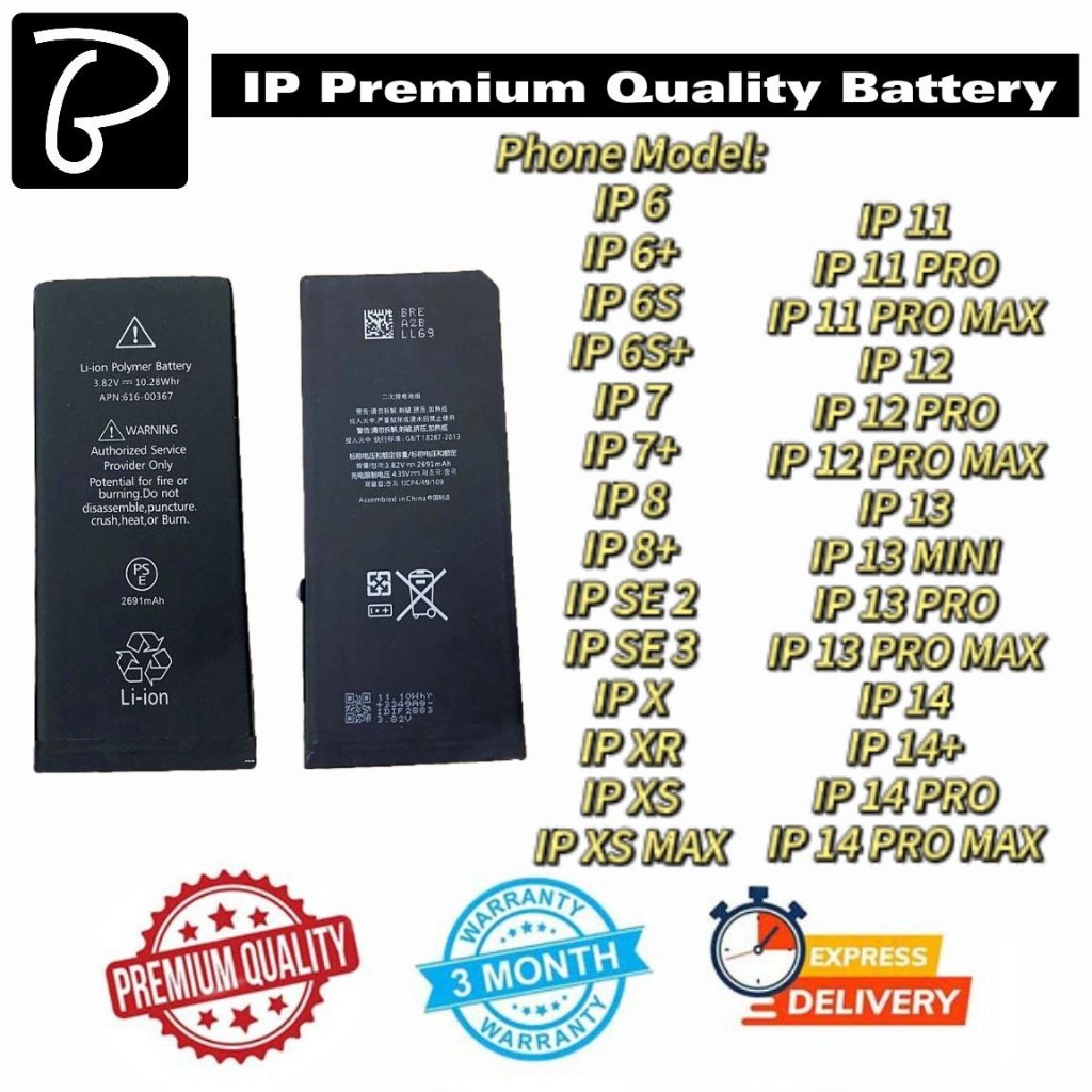 Premium Quality Battery Bateri Compatible For IP 6 6S 7 8 Plus X SE XR ...