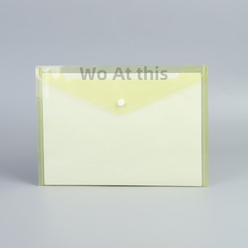 1PC A4 Thickened Transparent Button File Bag A4 Management file Folder ...