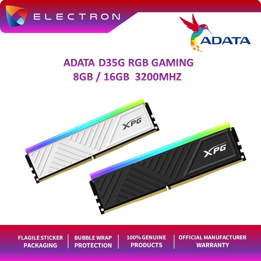 ADATA XPG Spectrix D35G DDR4 RGB (8GB/16GB 3200Mhz Black / White | Shopee Malaysia
