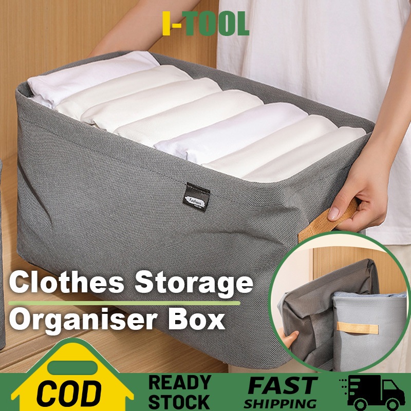 Foldable Storage Box Steel Frame Clothes Organizer Box Storage Basket ...