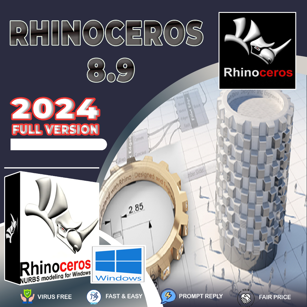 Rhinoceros 8.17 [Updatable] 2025 Latest Full Version | Lifetime | V-Ray ...