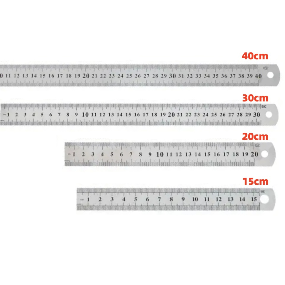 🇲🇾 15cm 20cm 30cm 40cm 50cm 60cm Stainless Steel Ruler 0.35mm Metal ...