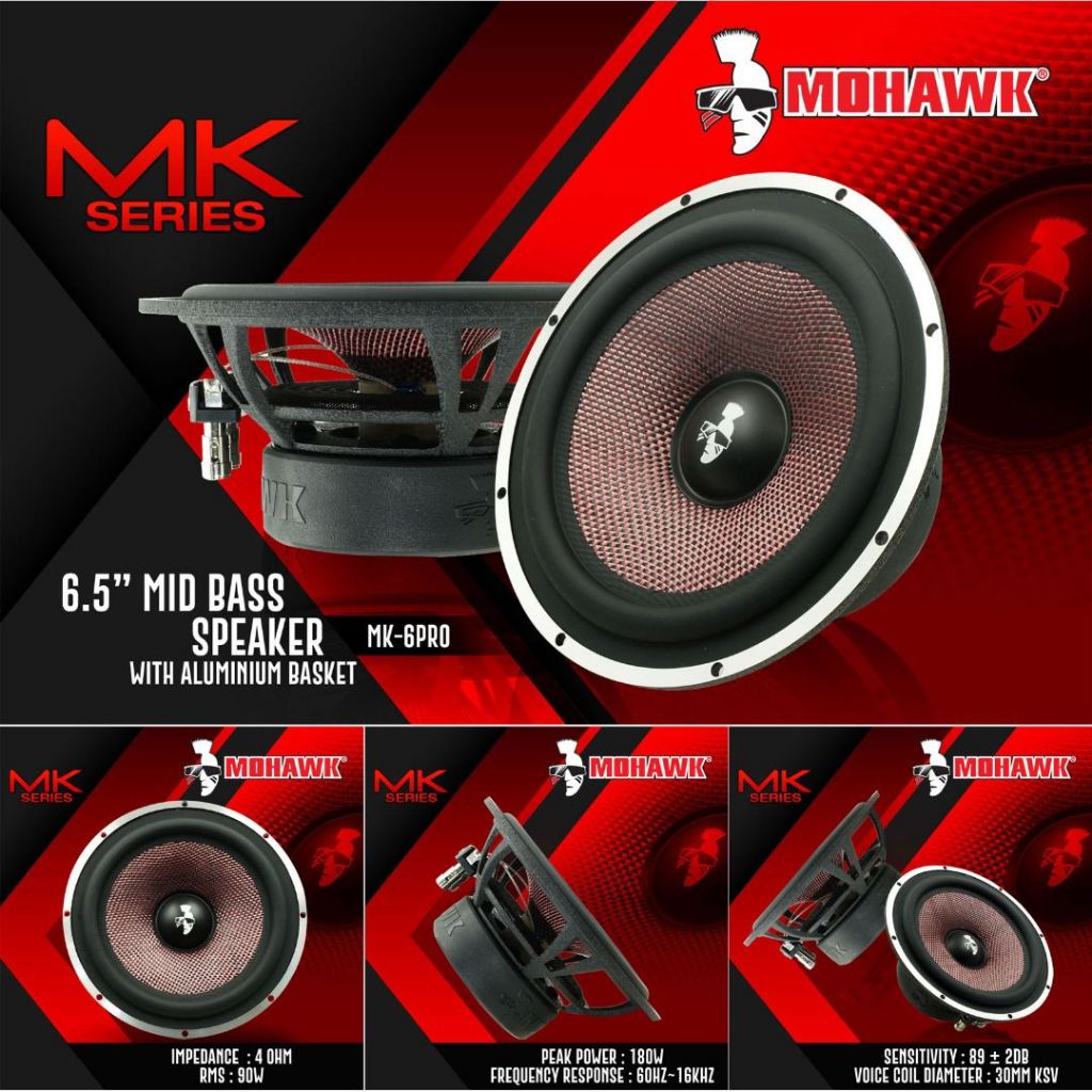 Mohawk MK-6PRO 6.5"Mid Bass Speaker With Aluminium Basket | Shopee Malaysia